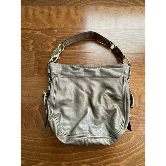 Coach | Bags | Coach Leather Purse Handbag Gold Large Trims Pockets ...